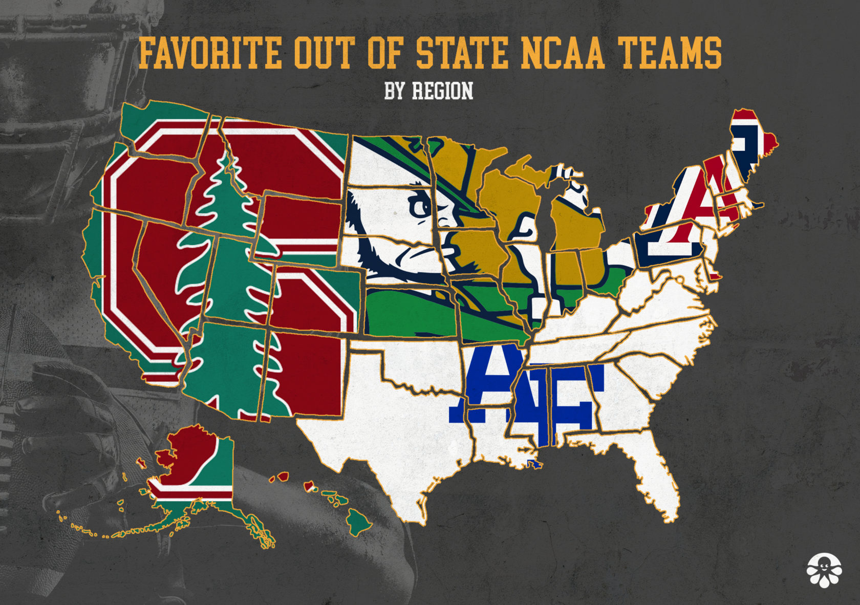 America’s Favorite Out of State Football Teams, Mapped - Custom Ink